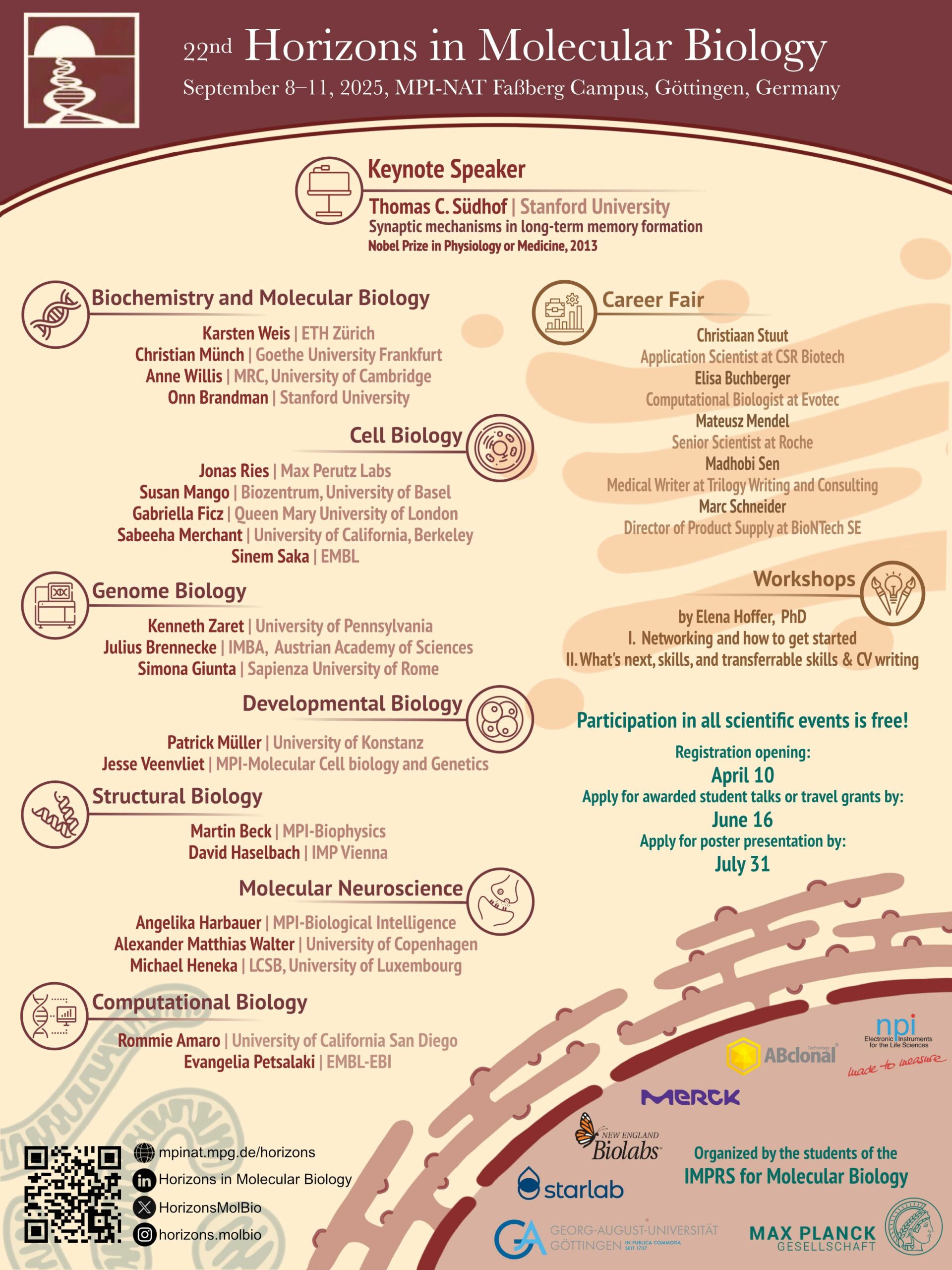 [Reminder] 22nd Horizons in Molecular Biology Symposium (8-11 Sep 2025 ...