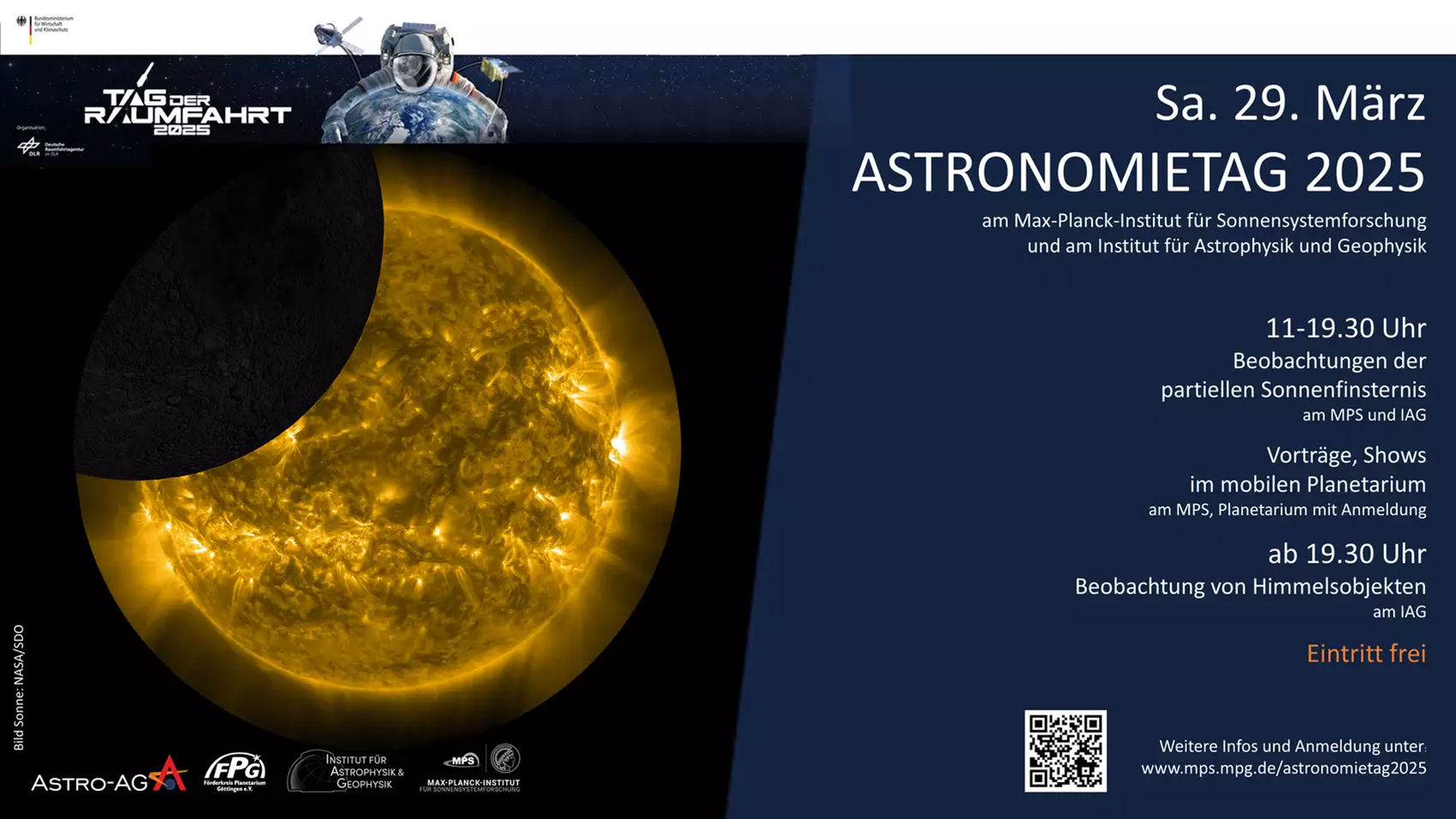 Partielle Sonnenfinsternis und vieles mehr am Himmel / Partial solar ...